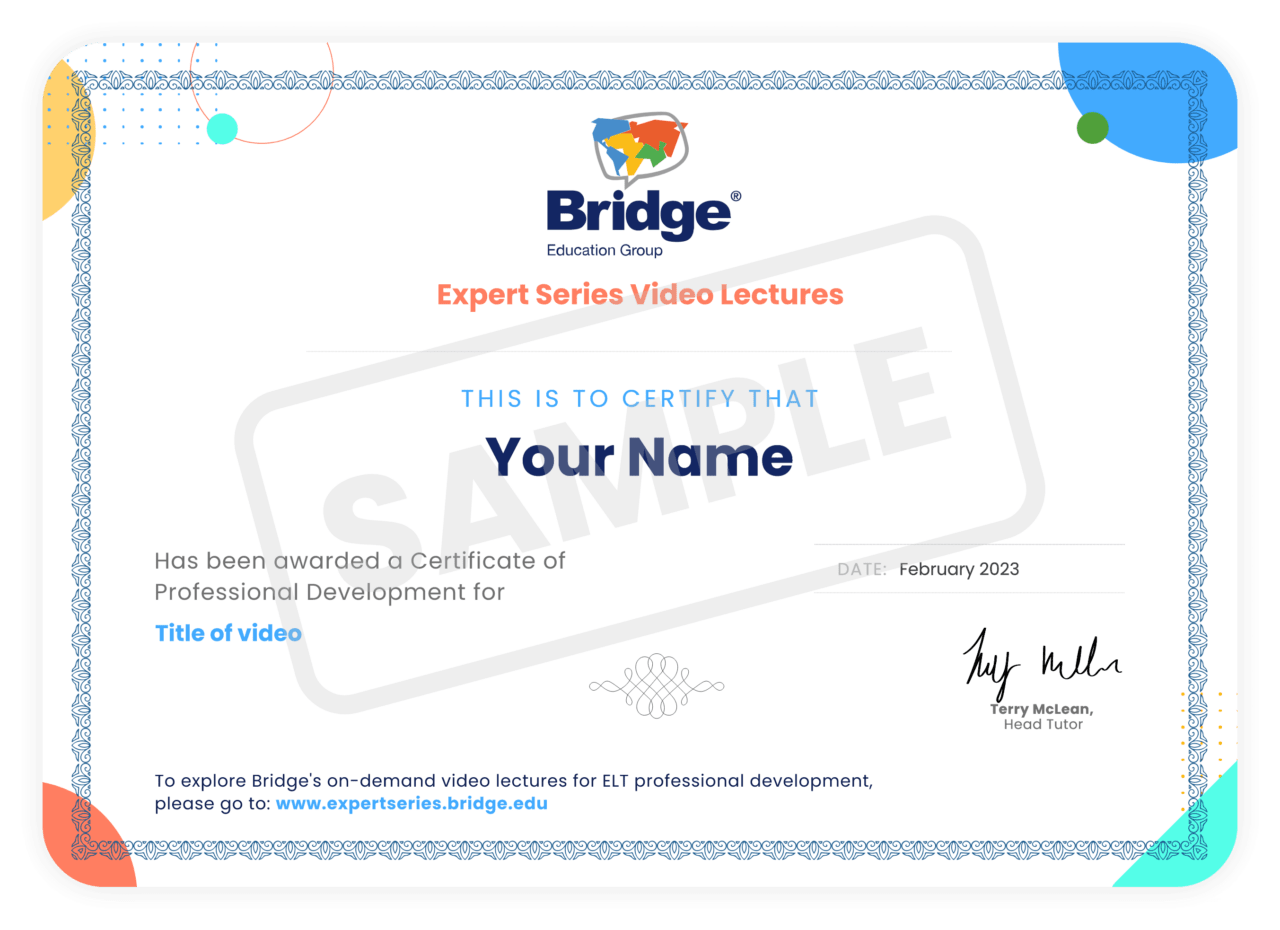 Webinars for ELT Teachers | Bridge Expert Series - Bridge Education